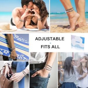 Mens Bracelet set Handmade Adjustable Size Easy to Wear Waterproof Bracelets Suitable for Surfer Suitable for Men as Gift (AA)