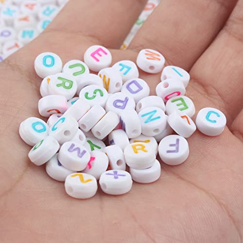 4x7mm Round Flat Alphabet Loose Spacer Beads for Jewelry Making Handmade DIY Bracelet Necklace Ket Chains Crafts