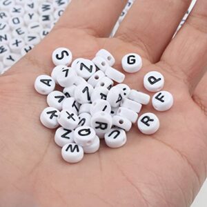 4x7mm Round Flat Alphabet Loose Spacer Beads for Jewelry Making Handmade DIY Bracelet Necklace Ket Chains Crafts