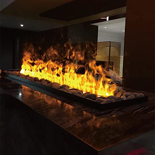 Fake flame fireplace Decorative fireplace 78.7 Inches Electric Fireplace Freestanding Heater Flame Effect Fireplace with Touch Screen Buttons, Black Metal Panel, No Need to Reserve Vents Electric fire