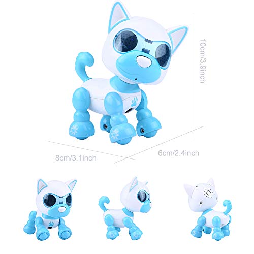 SPYMINNPOO Robot Dog Toy,Electronic Robot Dog Pet Toy Smart Kids Interactive Walking Sound Puppy with LED Light Educational Toy Gift Robot Dog Toy for Kids Children (Blue)