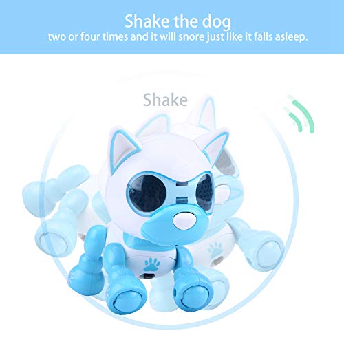 SPYMINNPOO Robot Dog Toy,Electronic Robot Dog Pet Toy Smart Kids Interactive Walking Sound Puppy with LED Light Educational Toy Gift Robot Dog Toy for Kids Children (Blue)