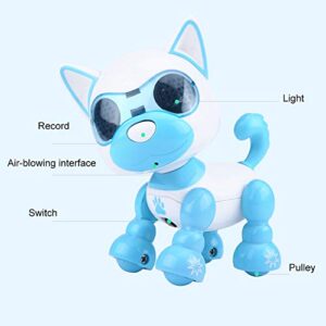 SPYMINNPOO Robot Dog Toy,Electronic Robot Dog Pet Toy Smart Kids Interactive Walking Sound Puppy with LED Light Educational Toy Gift Robot Dog Toy for Kids Children (Blue)