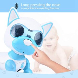 SPYMINNPOO Robot Dog Toy,Electronic Robot Dog Pet Toy Smart Kids Interactive Walking Sound Puppy with LED Light Educational Toy Gift Robot Dog Toy for Kids Children (Blue)