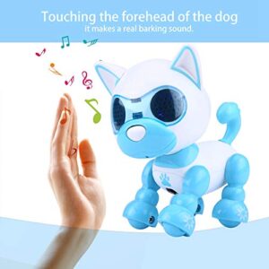 SPYMINNPOO Robot Dog Toy,Electronic Robot Dog Pet Toy Smart Kids Interactive Walking Sound Puppy with LED Light Educational Toy Gift Robot Dog Toy for Kids Children (Blue)