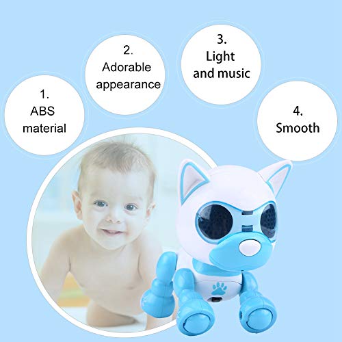 SPYMINNPOO Robot Dog Toy,Electronic Robot Dog Pet Toy Smart Kids Interactive Walking Sound Puppy with LED Light Educational Toy Gift Robot Dog Toy for Kids Children (Blue)