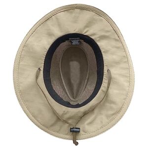 Mesh Crown Safari Sun Hat, 3" Brim, Adjustable Chin Cord, UPF (SPF) 50+ Sun Protection Khaki