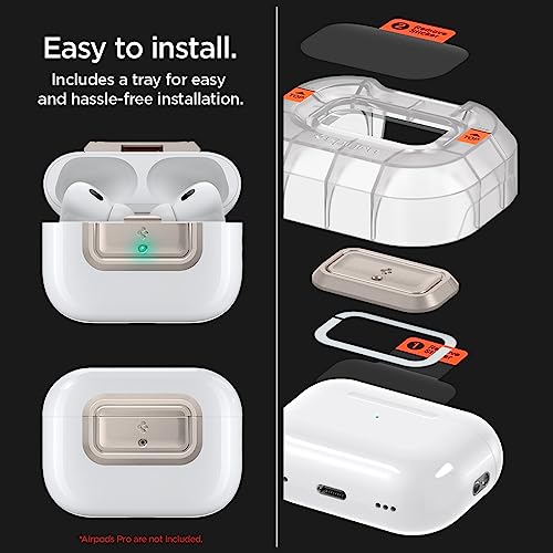 Spigen Lock Fit M [EZ FIT] Locking Device Compatible with AirPods Pro 2nd Generation/AirPods Pro Case Lock with Lanyard [Includes Installation Kit] - Starlight