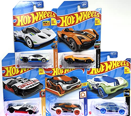 Hot Wheels - 5 Pack - Random Track Stars - Track Champs - Best for Track - Mint/NrMint Ships Bubble Wrapped in a Sized Box