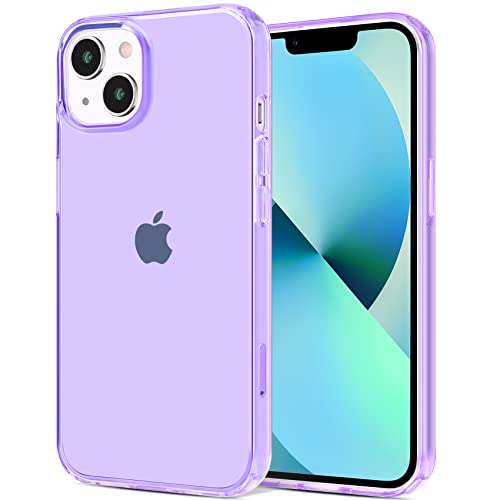 JJGoo Compatible with iPhone 13 Mini Case, Soft Transparent Shockproof Protective Slim Thin Bumper Phone Cover for iPhone 13 Mini - 5.4 inch, Translucent Purple