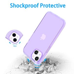 JJGoo Compatible with iPhone 13 Mini Case, Soft Transparent Shockproof Protective Slim Thin Bumper Phone Cover for iPhone 13 Mini - 5.4 inch, Translucent Purple