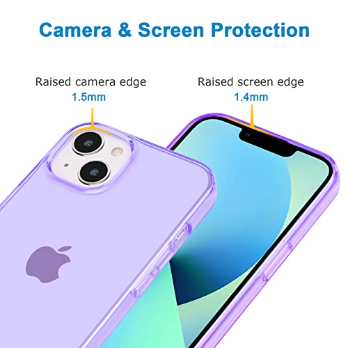 JJGoo Compatible with iPhone 13 Mini Case, Soft Transparent Shockproof Protective Slim Thin Bumper Phone Cover for iPhone 13 Mini - 5.4 inch, Translucent Purple