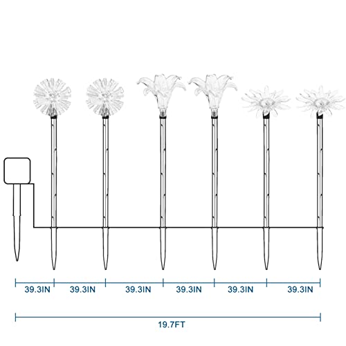 Set of 6 Flowers Solar Lights for Outside, Garden Decorations Lights Solar Powered Pathway Lights Outdoor Waterproof Flowers Ornaments for Yard, Patio Plant Pot, Flower Bed, Home Decoration (8 Modes)