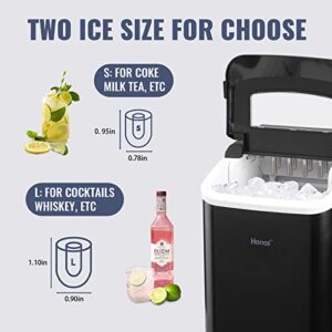 Ice Maker Countertop Portable Ice Maker 9 Cubes Ready in 7-8Mins, 26.5lbs in 24Hours, Ice Maker Machine with Ice Scoop and Basket, Electric Ice Maker Countertop for Home Kitchen Bar Party Black