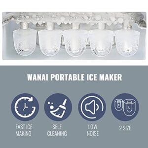 Ice Maker Countertop Portable Ice Maker 9 Cubes Ready in 7-8Mins, 26.5lbs in 24Hours, Ice Maker Machine with Ice Scoop and Basket, Electric Ice Maker Countertop for Home Kitchen Bar Party Black