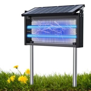 solar bug zapper outdoor / indoor waterproof, high powered 4200v mosquito killer,camping,patio,garden insect repellent charging killing artifact