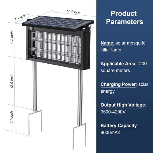 Solar Bug Zapper Outdoor / Indoor Waterproof, High Powered 4200V Mosquito Killer,Camping,Patio,Garden Insect Repellent Charging Killing Artifact