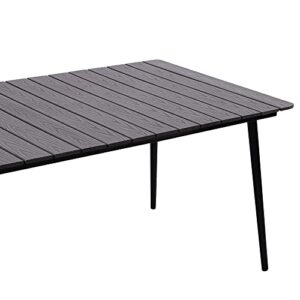 Sumshadow Patio Rectangle Dining Table, 71" x 35.1" Rectangle Outdoor Dining Table, All-Weather Table for 6, Slatted Tabletop for Patio, Lawn, Deck