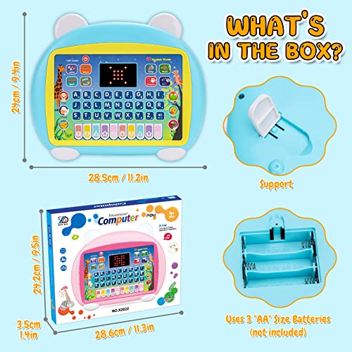 Toddler Educational Tablet Sensory Toys for Boys Age 2-4, Kids Preschool Learning Activities Games Electric Interactive Laptop with Read Spell & Talking Mode for Autism Children Birthday Presents