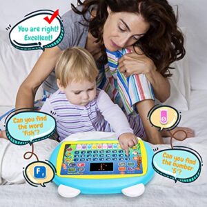 Toddler Educational Tablet Sensory Toys for Boys Age 2-4, Kids Preschool Learning Activities Games Electric Interactive Laptop with Read Spell & Talking Mode for Autism Children Birthday Presents