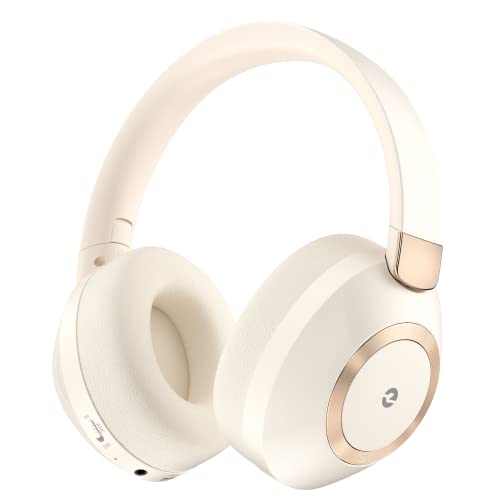 Headphones Wireless Bluetooth, 100H Playtime Active Noise Cancelling Headphones, Wireless Headphones with Microphone, Bluetooth Headphones with Deep Bass, Over-Ear Headphones with Fast Charging