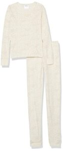 calvin klein girls' bunny fleece pajama set, leo zebra, 10