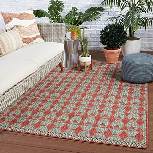 Jaipur Living Vibe Maji 4'X6' Area Rug, Global Red for Outdoor Spaces