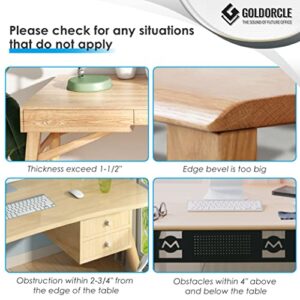 GoldOrcle Large Under Desk Keyboard Tray Slide Out, 25.5” (30” Including Clamps) x 11.8” Pull Out C Clamp on Keyboard Stand Drawer Platform Shelf for Home or Office