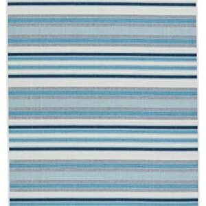 Jaipur Living Vibe Lloria 2'X3' Area Rug, Coastal Blue for Outdoor Spaces.