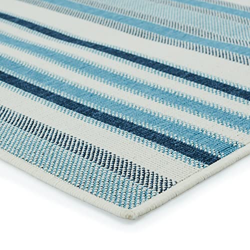 Jaipur Living Vibe Lloria 2'X3' Area Rug, Coastal Blue for Outdoor Spaces.