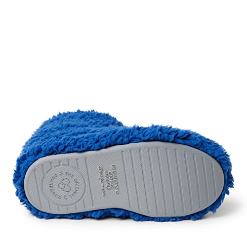 Dearfoams Tate Washable Fuzzy Bootie Slipper, Olympic Blue, 13 US Unisex Big Kid