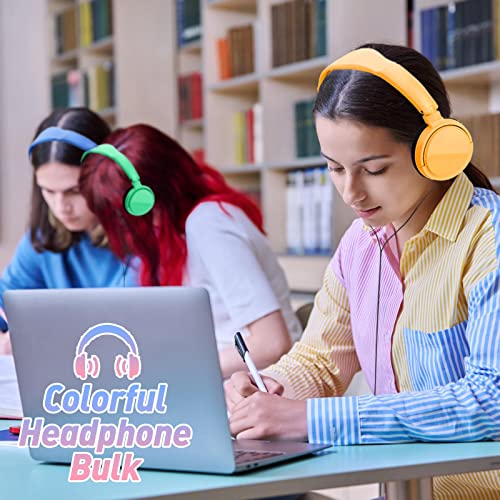 Kids Headphones Bulk 24 Pack Multi-Colors Student Headphones Wired Class Headphones Set for School Classroom Students Children Toddler Boys Girls Teen and Adult