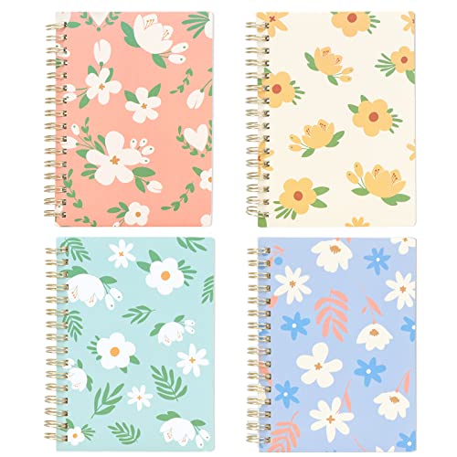 EOOUT 4 Pack Mini Spiral Notebook, A6 Cute Pocket Notebooks, Aesthetic Notebook, Small Journal Ruled Memo Notepad for School for Women for Travel for Kids