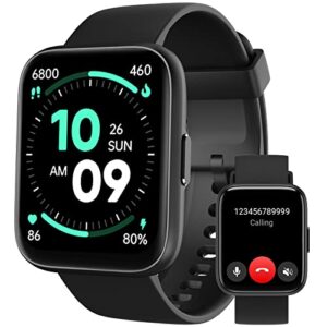 smart watch for men women - answer/make calls/quick text reply, 1.83" screen for android phones iphone samsung compatible ip68 waterproof smartwatch fitness tracker heart rate blood oxygen monitor