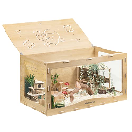 MEWOOFUN Large Hamster Cage Wooden Hamster Cage for Syrian Hamster Without Accessories (Front-closing-39.4" L X 19.7" W X 19.7”H)