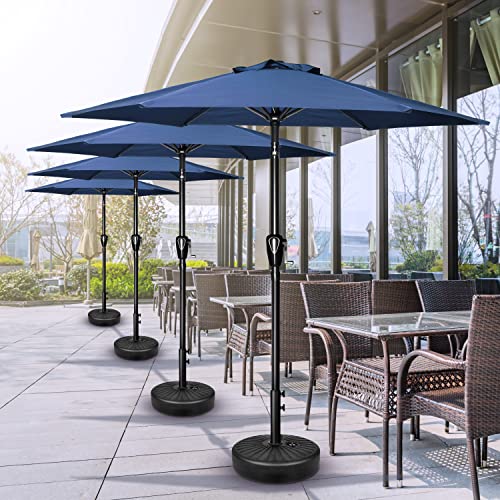 Simple Deluxe 7.5ft Patio Umbrella Outdoor Table Market Yard Umbrella with Push Button Tilt/Crank, 6 Sturdy Ribs for Garden, Deck, Backyard, Pool, Blue