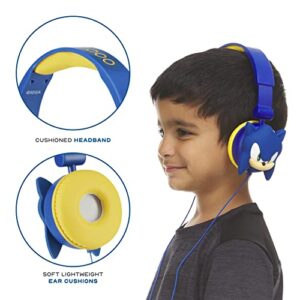 Sonic The Hedgehog Over-Ear Headphones for Kids - Adjustable Headband, Stereo Sound, Tangle-Free Cable, Volume Control, and 3.5mm Jack - Perfect for School, Home, and Travel