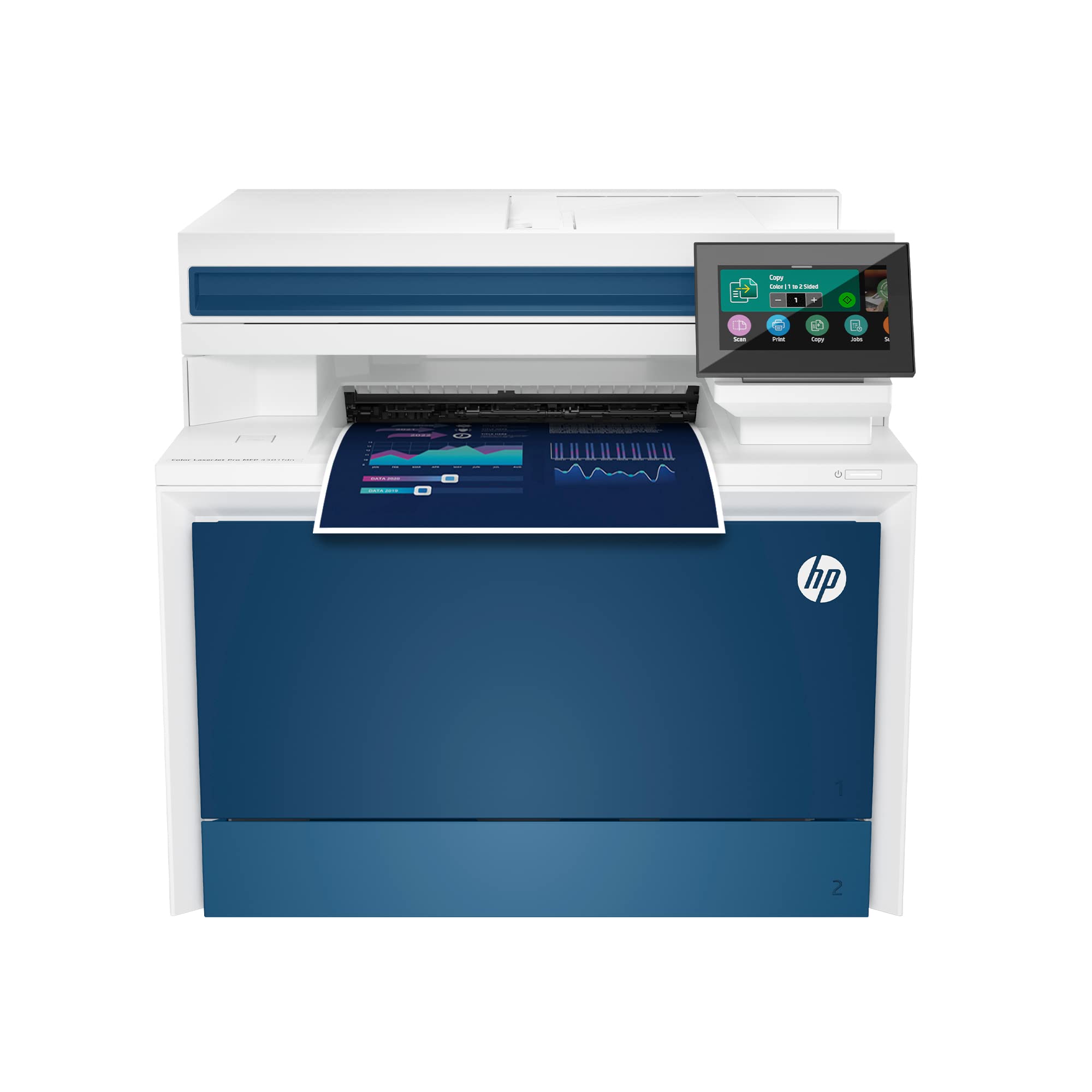 HP Color LaserJet Pro MFP 4301fdn Printer, Print, scan, copy, fax, Fast speeds, Easy setup, Mobile printing, Advanced security, Best-for-small teams, 16.6 x 17.1 x 15.1 in,white