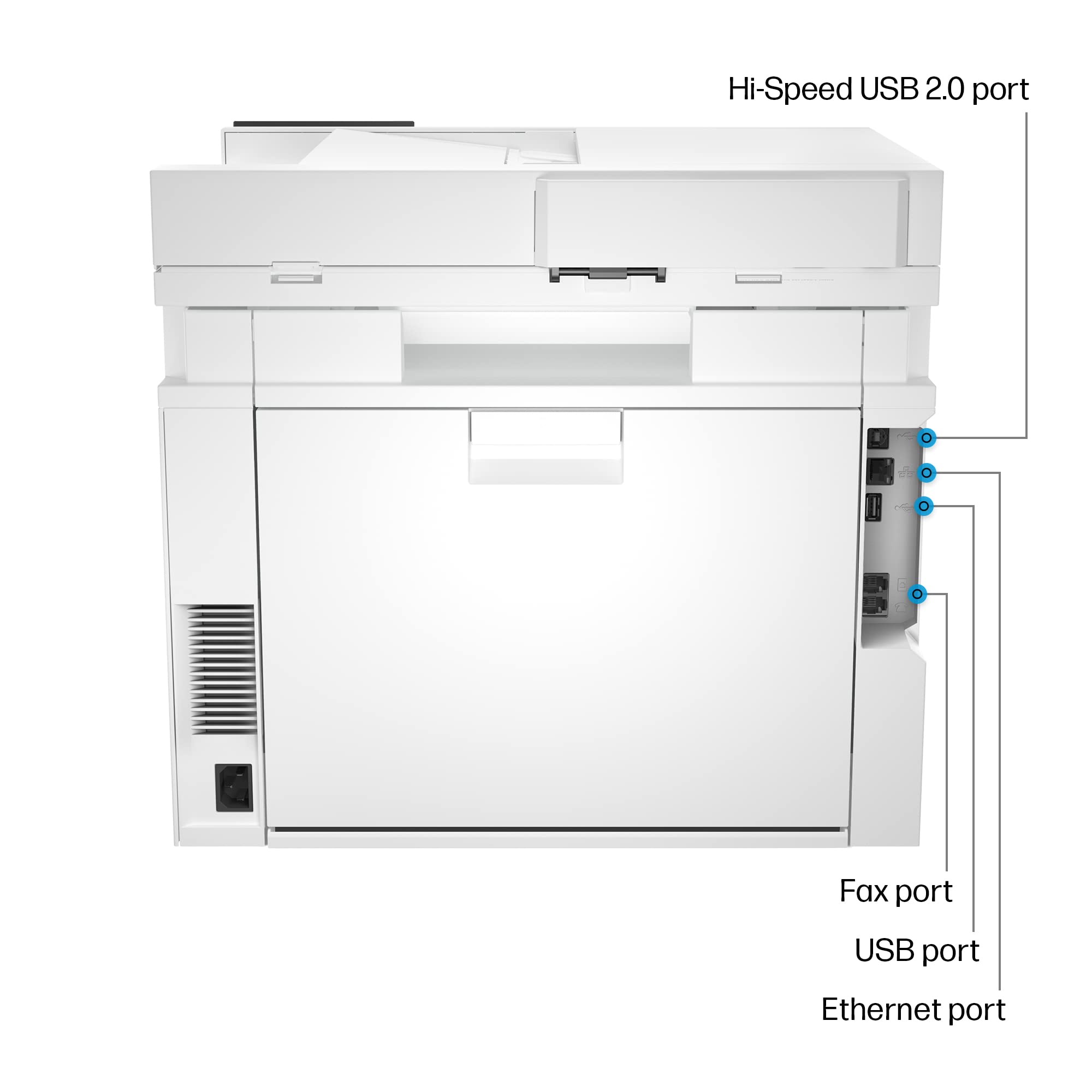 HP Color LaserJet Pro MFP 4301fdn Printer, Print, scan, copy, fax, Fast speeds, Easy setup, Mobile printing, Advanced security, Best-for-small teams, 16.6 x 17.1 x 15.1 in,white