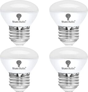 4 pack r14 led bulb 4w e26 base mini reflector floodlight light bulb dimmable 5000k daylight - 40w equivalent - mini light bulbs, short light bulbs, curio cabinet light bulb, r14 bulb flood light