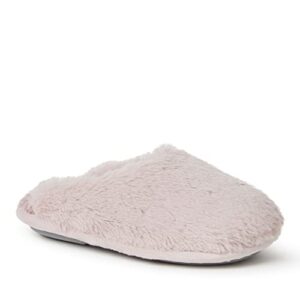 dearfoams kids washable brin pile scuff slipper, pale mauve, us 9-10 unisex toddler