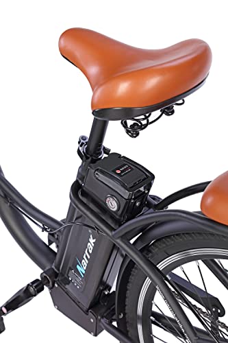 NARRAK Electric Bicycles, 350W Brushless Motor, 36V10Ah Removable Battery, Large M5 Display, 26" City e-Bike Step-Thru Frame, 20Mph Max Speed, Mountain e-Bike, for Adults (Black Color)