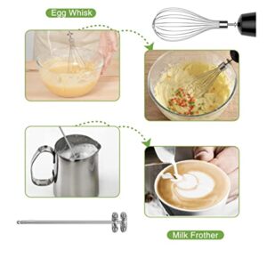 Vavsea Immersion Hand Blender, 12-Speed Multi-Function Handheld Stick Blender with Stainless Steel Blades, Chopper, Beaker, Whisk and Milk Frother for Baby Food/Smoothies/Puree, BPA Free