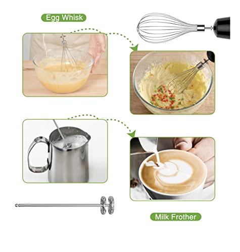 Vavsea Immersion Hand Blender, 12-Speed Multi-Function Handheld Stick Blender with Stainless Steel Blades, Chopper, Beaker, Whisk and Milk Frother for Baby Food/Smoothies/Puree, BPA Free