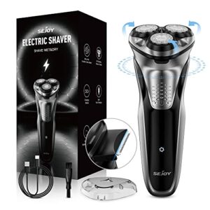 shavers for men electric razor pubic hair, razors for men electric shaver, razor men electric waterproof ipx7, man electric shavers with pop-up trimmer, 80000 power-1h fast charging-3d floating head