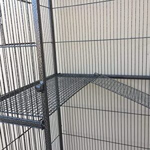 54" Deluxe Large Wrought Iron 4-Level Tight 1/2-inch Bar Spacing for Ferret Chinchilla Sugar Glider Mice Rat Cage with Removable Rolling Stand