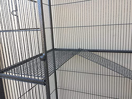 54" Deluxe Large Wrought Iron 4-Level Tight 1/2-inch Bar Spacing for Ferret Chinchilla Sugar Glider Mice Rat Cage with Removable Rolling Stand