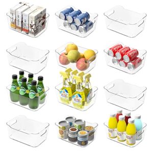 ddg [ 12 pack ] clear storage bins, refrigerator organizer bins, multi-use clear bins for organizing, pantry organizer & freezer organizer bins, bins for home & kitchen org