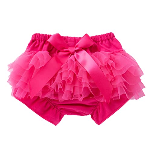 Newborn Infant Baby Girls Boys Bow Tie Solid Spring Summer Shorts PP Pants Bloomers Triangle (Hot Pink, 0-3 Months)