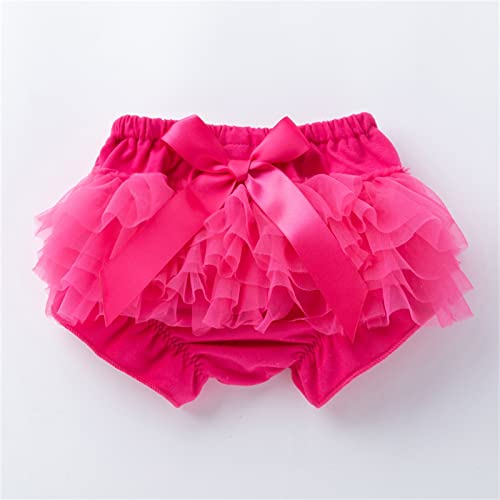 Newborn Infant Baby Girls Boys Bow Tie Solid Spring Summer Shorts PP Pants Bloomers Triangle (Hot Pink, 0-3 Months)